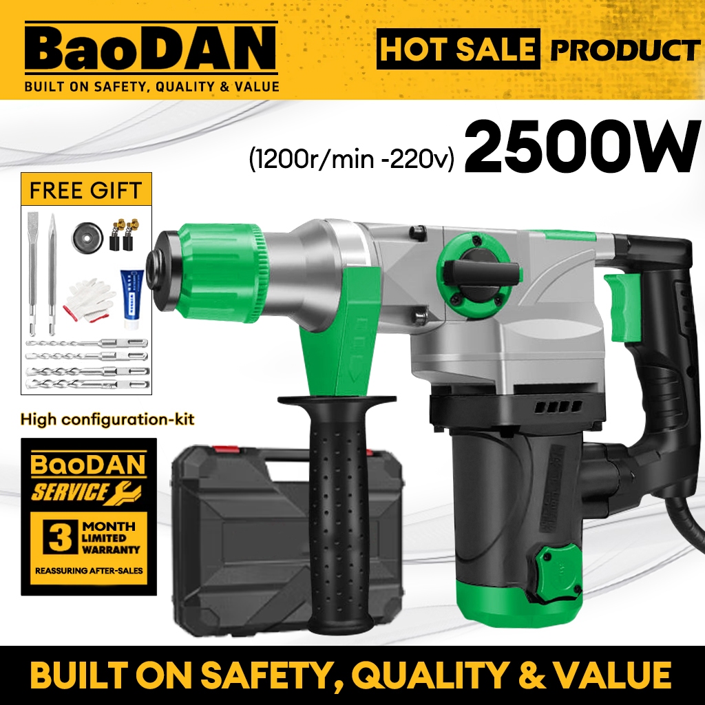 Demolition Electric Hammer 26mm 2500W 3in1 220V Rotary Hammer Drill ...