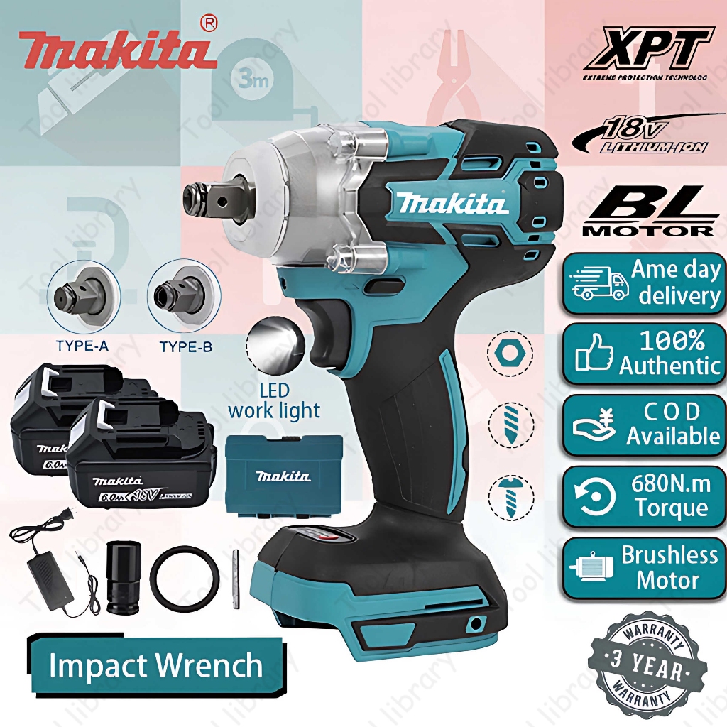 Makita Electric Impact Wrench Cordless Heavy Duty Brushless Screwdriver ...