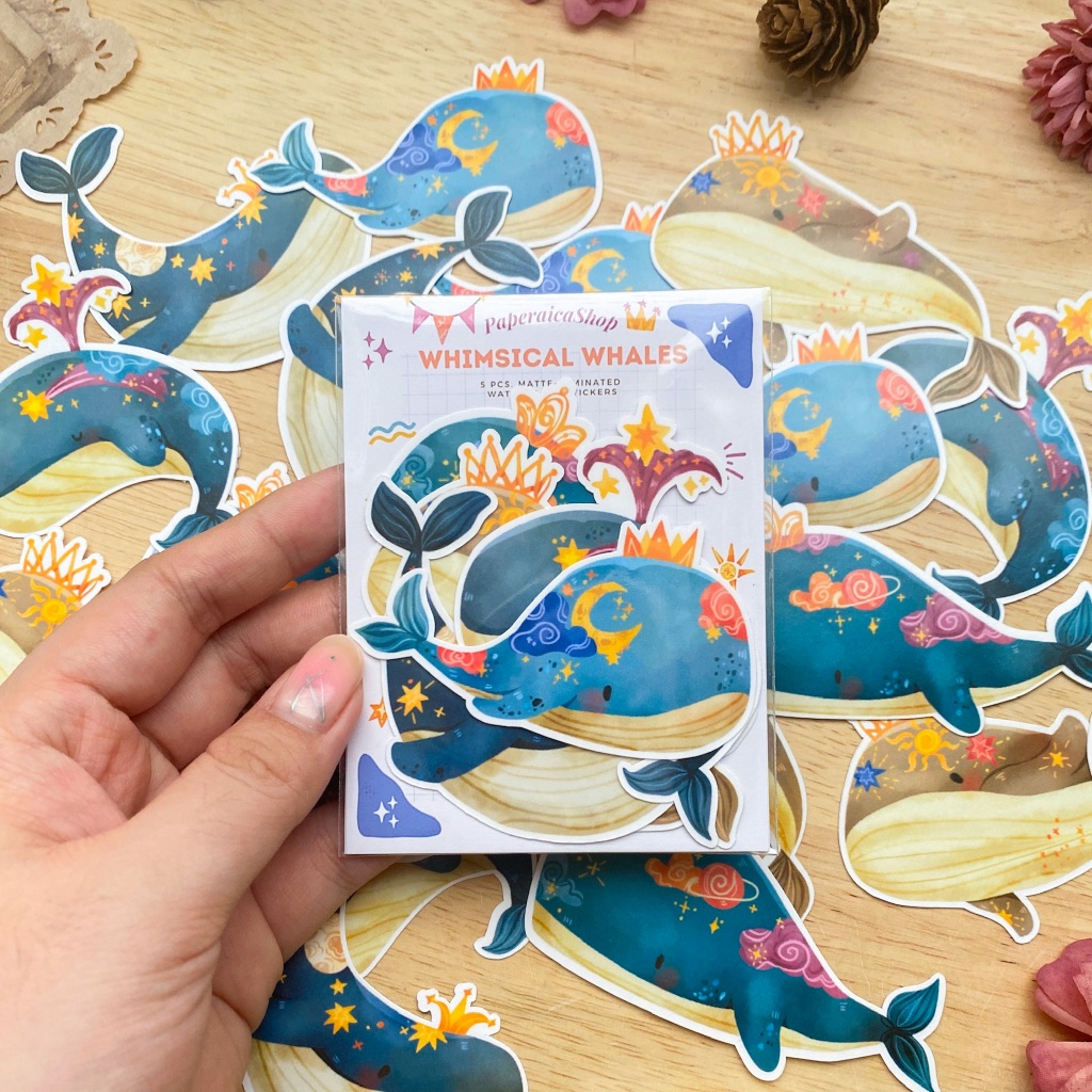 Whimsical Whales Animal Sticker Packs | SP023 | Paperaicashop (RENEWED ...