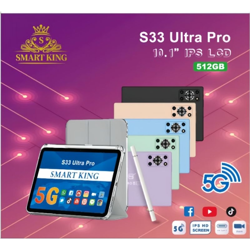 SmartKing S33 Ultra Pro 5G Dual Sim 10.1 IPS LCD 512GB Android Tablet with freebies | Shopee ...