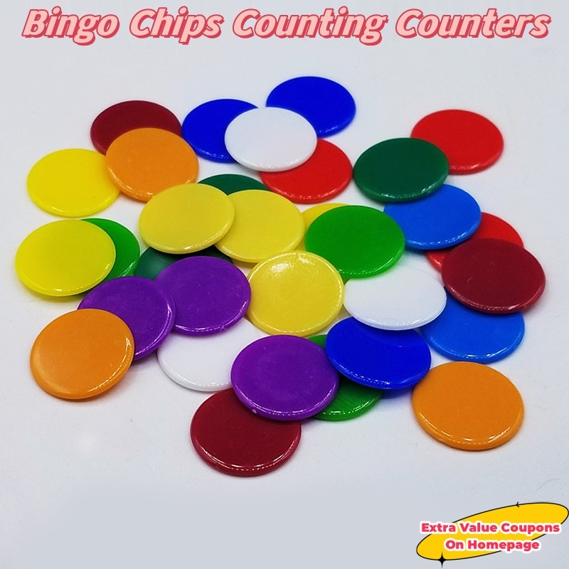 100PCS Bingo Chips Counting Counters and Gaming Discs 25mm Educational ...