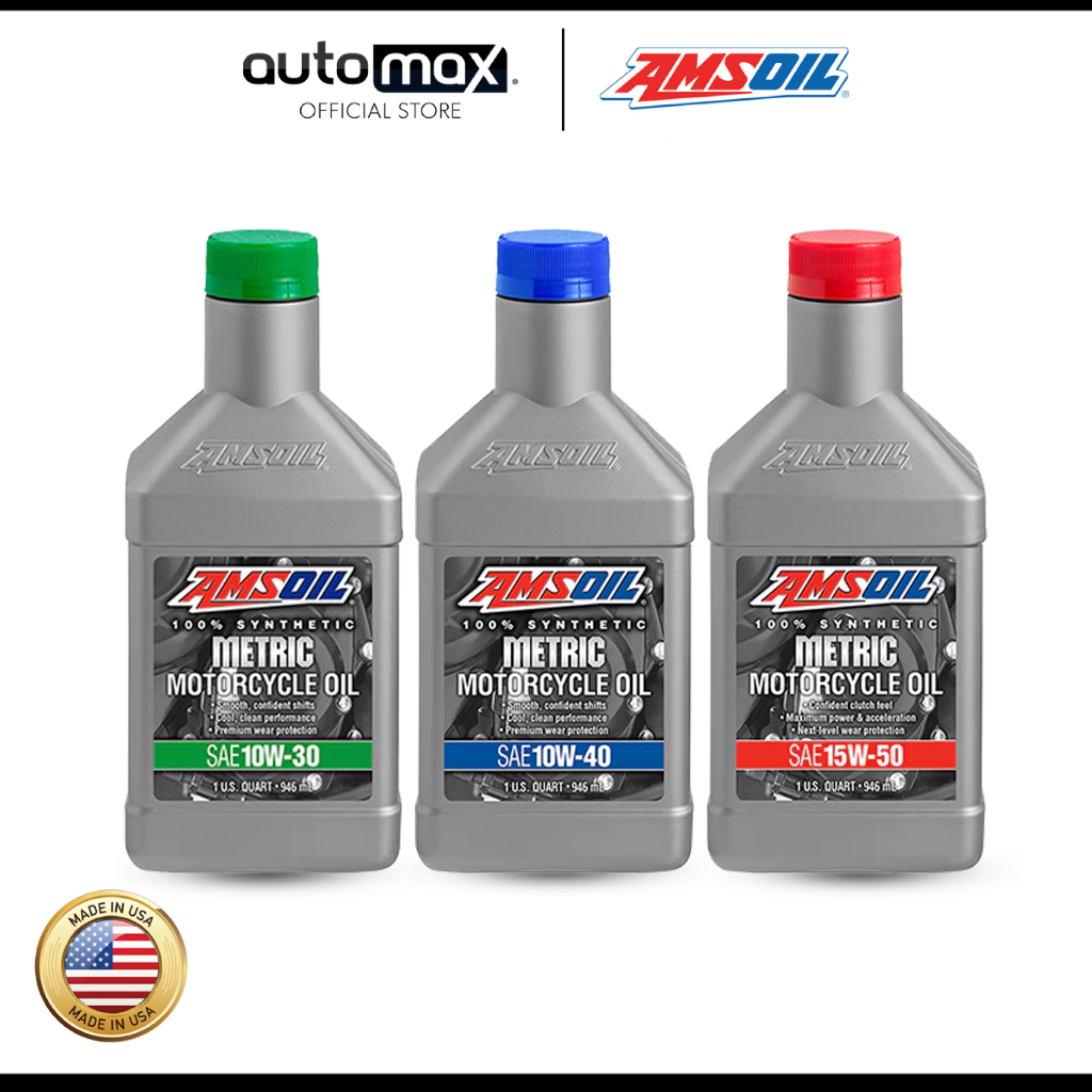 AMSOIL METRIC Motorcycle Engine Oils 10W30, 10W40, 15W50 Fully ...