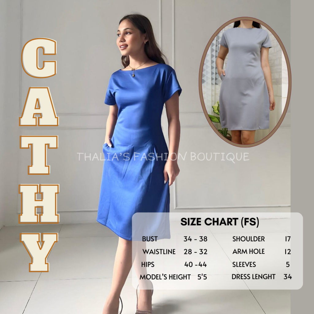 TFB CATHY NEOPRENE SIMPLE DRESS SEMI-FORMAL | Shopee Philippines