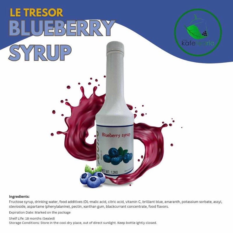 Blueberry Fruit Syrup Le Tresor 1.2kg | Shopee Philippines