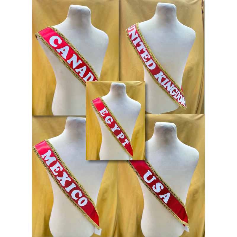 United Nation Sash | Kids and Adult | Red Ribbon | White Sticker Paper ...