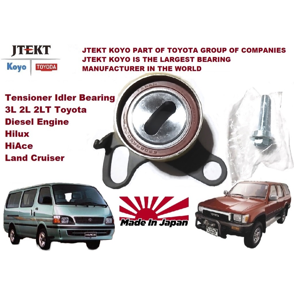 Tensioner Idler Pulley Bearing 3L 2L 2LT Toyota Diesel Engine Hilux HiAce Land Cruiser | Shopee ...