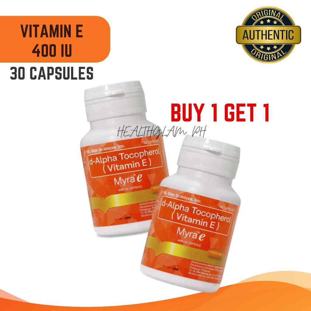 MYRA 400 IU D-ALPHA TOCOPHEROL VITAMIN E 30 CAPSULES | Shopee Philippines