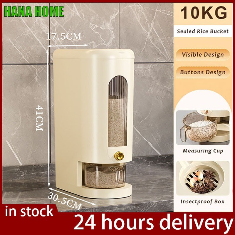 10KG Rice Dispenser nano barrel insect-proof Rice storage box sealed ...