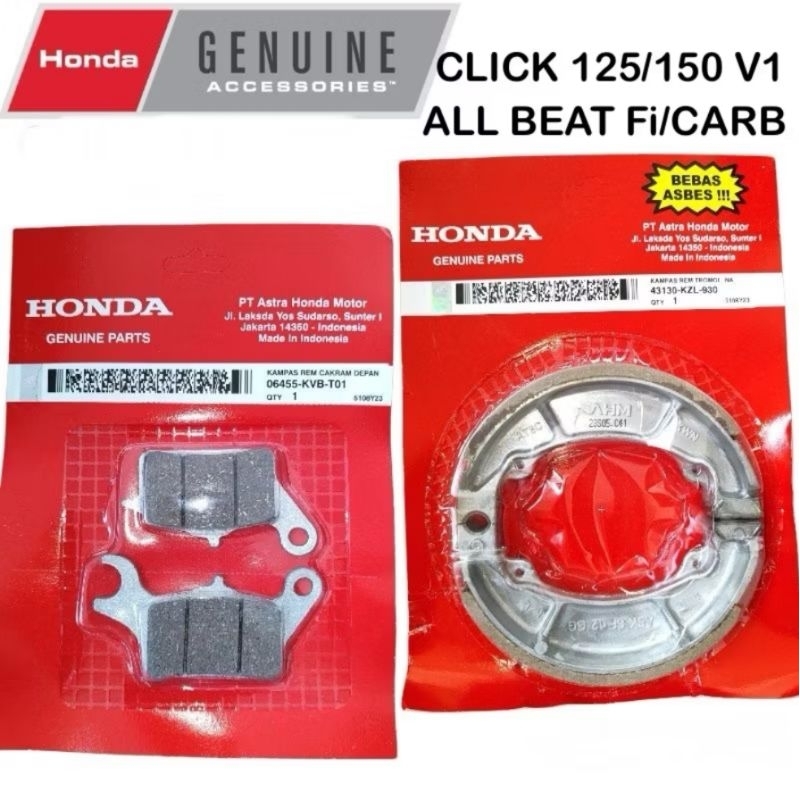 FRONT BREAK PAD & REAR BREAK SHOE BEAT 110 & BEAT FI 125/ CLICK 125 V1 ...