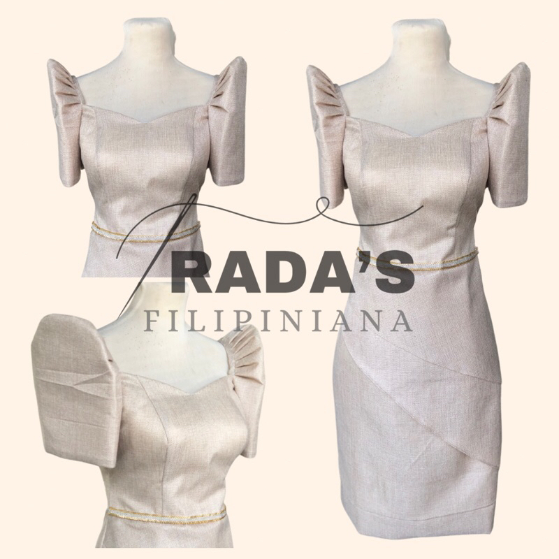 Modern Filipiniana Dress Abaca Carmela Design | Shopee Philippines