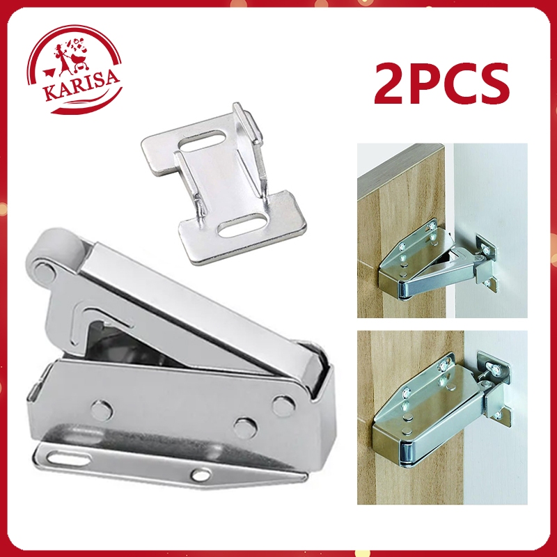2Pcs Push to Open Touch Release Lock Cabinet Spring Loaded Latch ...