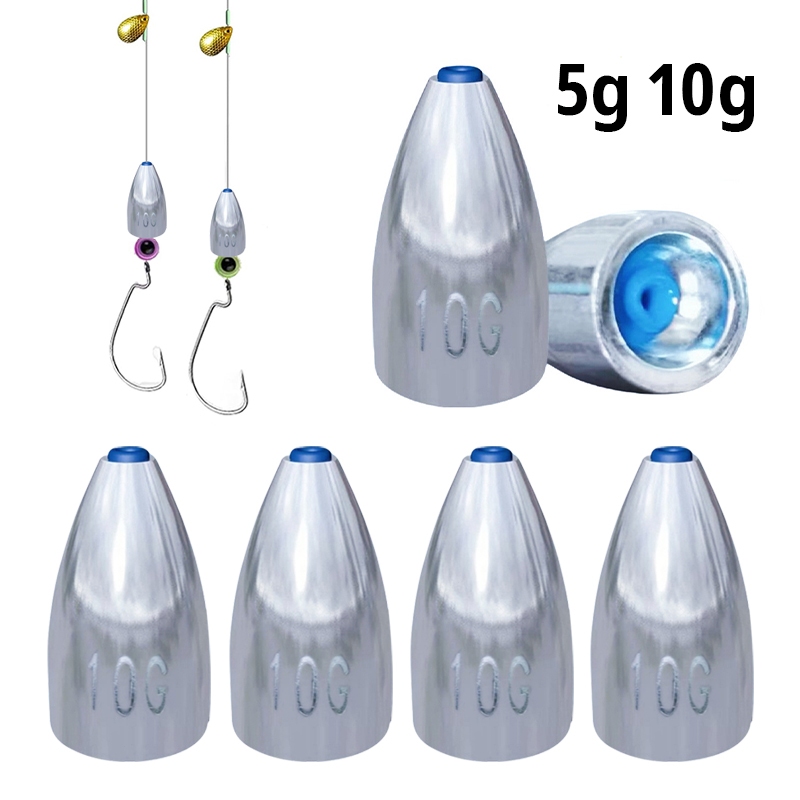 50Pcs Lead Fishing Sinker 5g 10g Fishing Lead Sinker Tackle Sinker ...