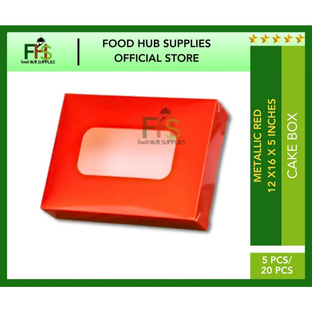 Cake Box - Metallic Red 10x14x5 by 5's and 20's | Shopee Philippines