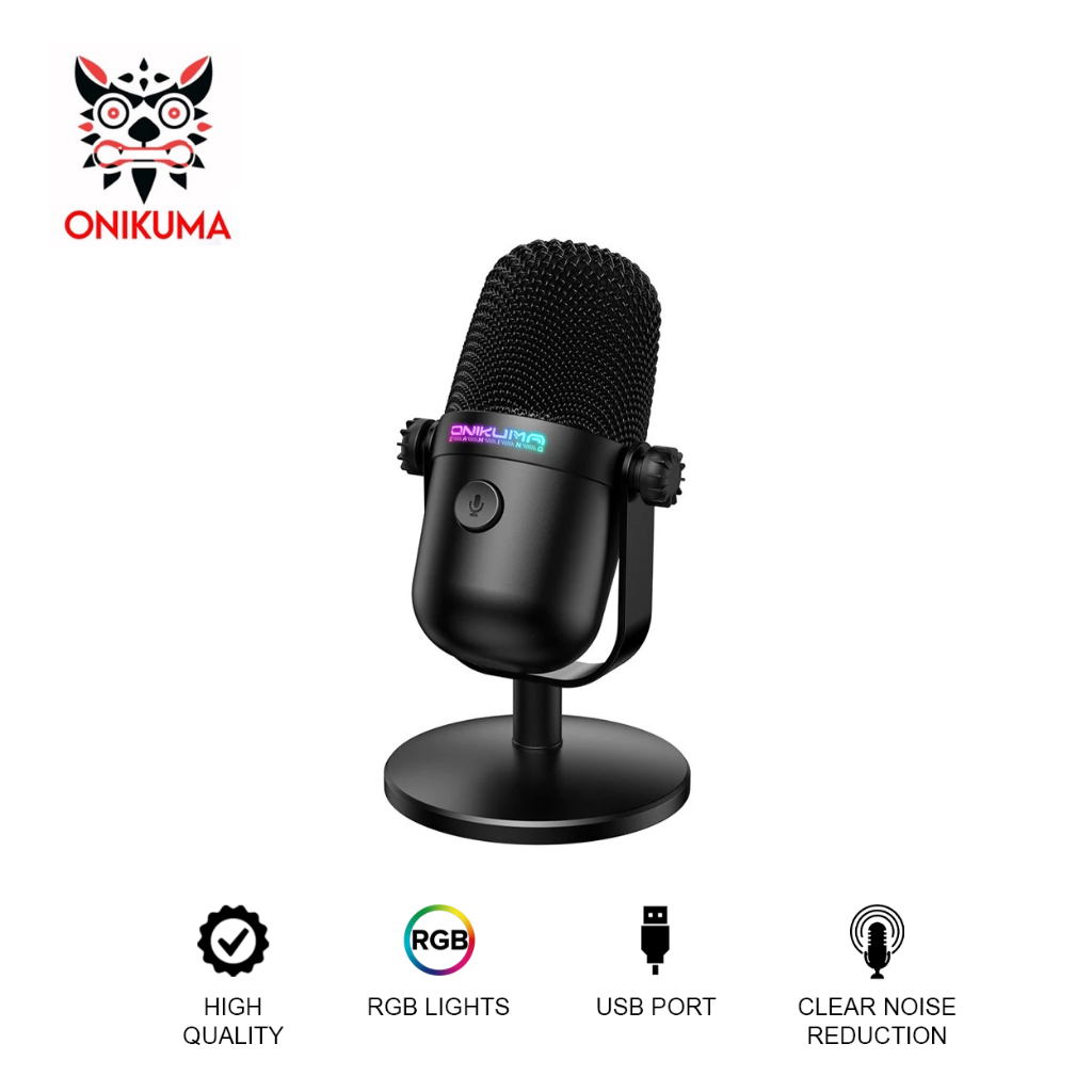 Onikuma M830 Colorful RGB USB Condenser Wired Gaming Microphone Noise ...
