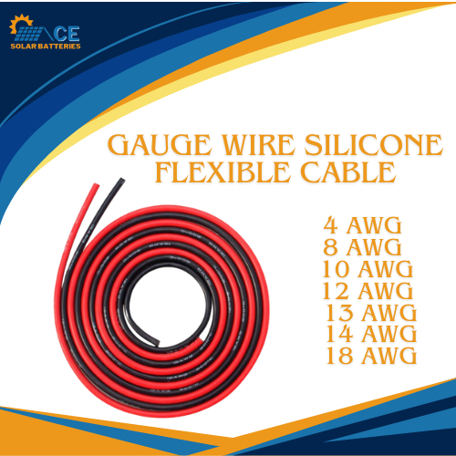 4 AWG 8 AWG 10 AWG 12 AWG 13 AWG 14 AWG 18 AWG - Gauge Wire Silicone Flexible Cable (BLACK & RED ...