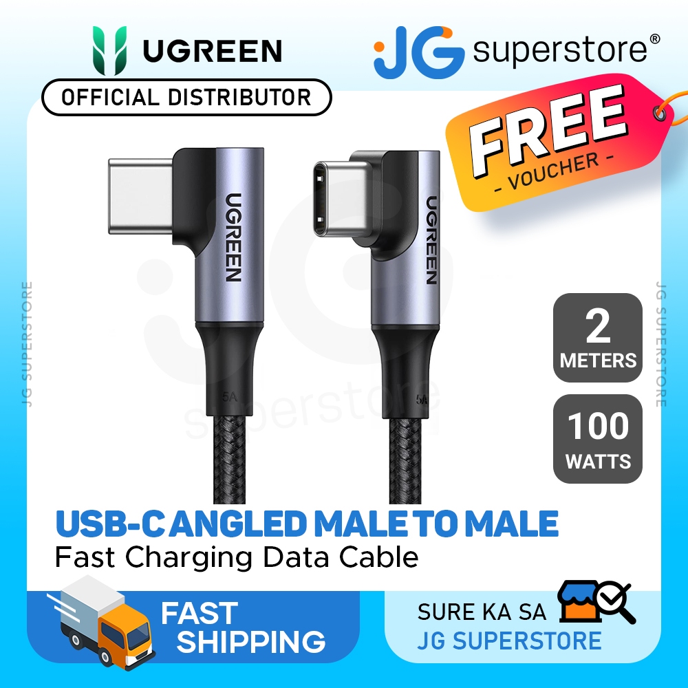 UGREEN 100W 1m/ 2m Angled USB C Fast Charging Data Cable Charger for ...