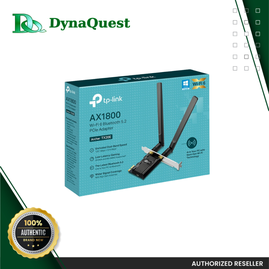 TP-Link ARCHER TX20E AX1800 Wi-Fi 6 Bluetooth 5.2 PCIe Adapter | Shopee ...