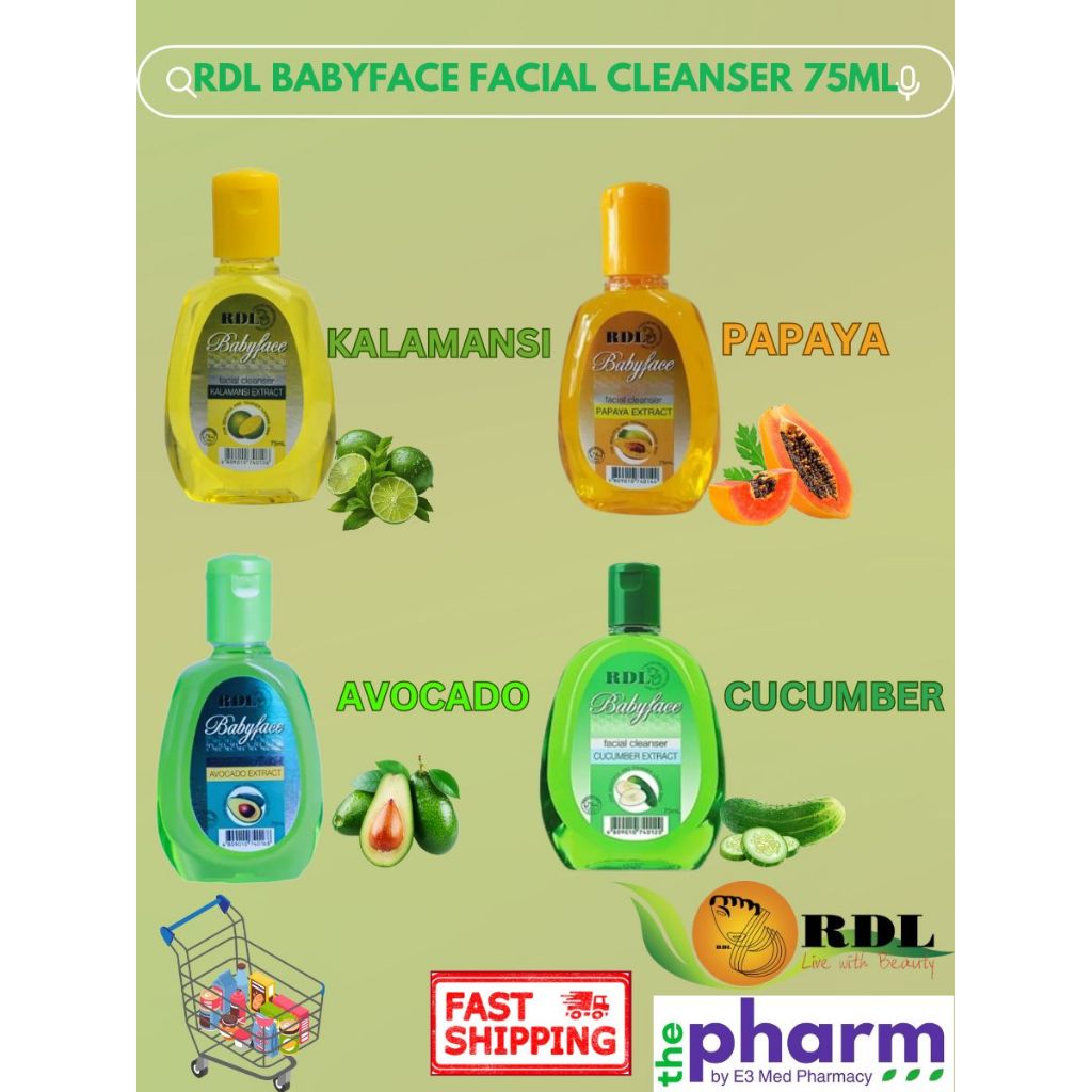 RDL BABYFACE FACIAL CLEANSER 75ml (CUCUMBER,PAPAYA,KALAMANSI,AVOCADO ...