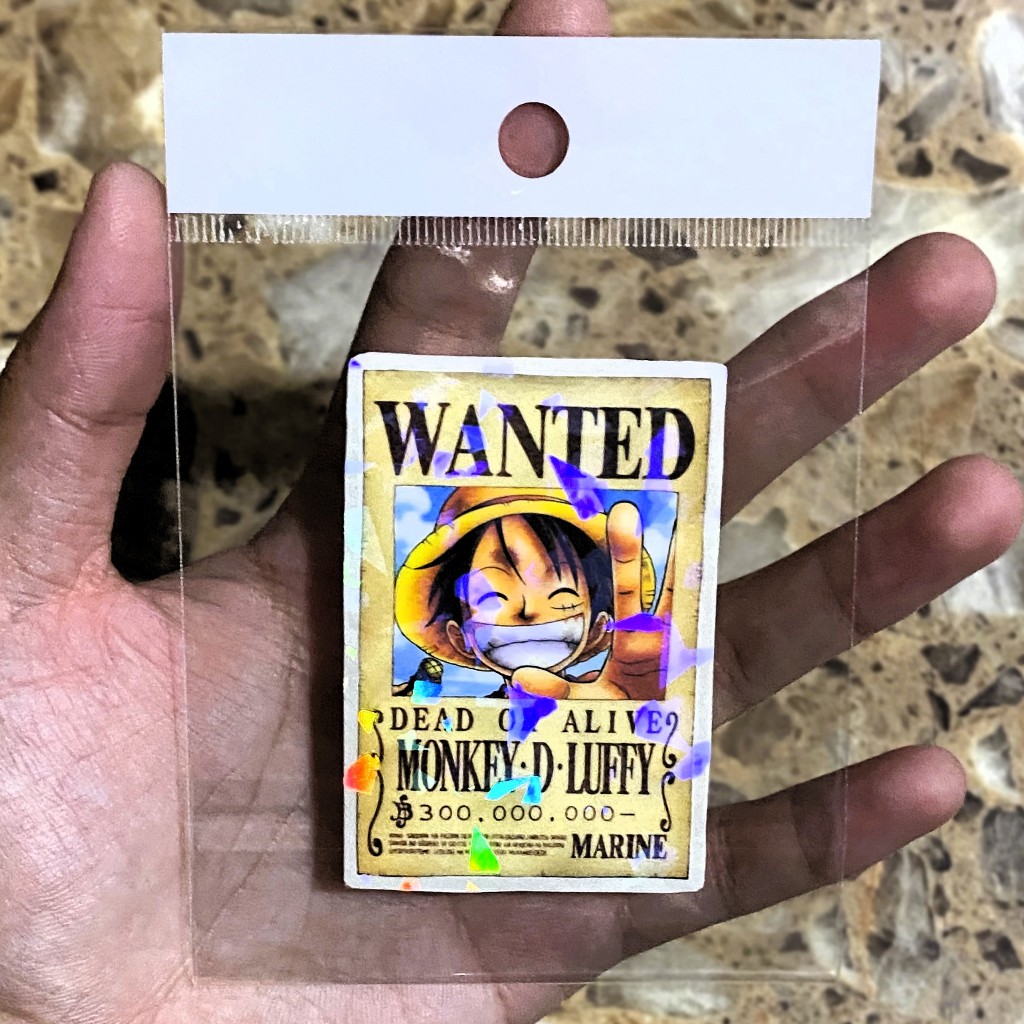 sticker anime one piece luffy wanted poster waterproof stickers laptop ...