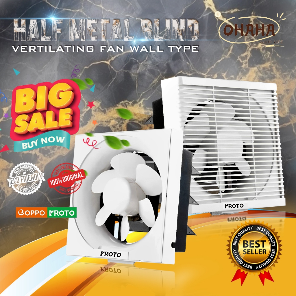 OHAHA HALF METAL BLIND EXHAUST FAN KITCHEN,BATHROOM EXHAUST FAN STRONG ...