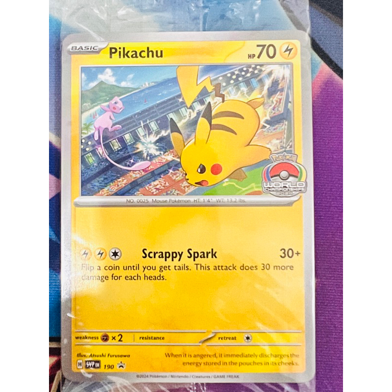 Pikachu Promo Sealed From 2024 World Championships SVP-190 Stamped 2024 ...