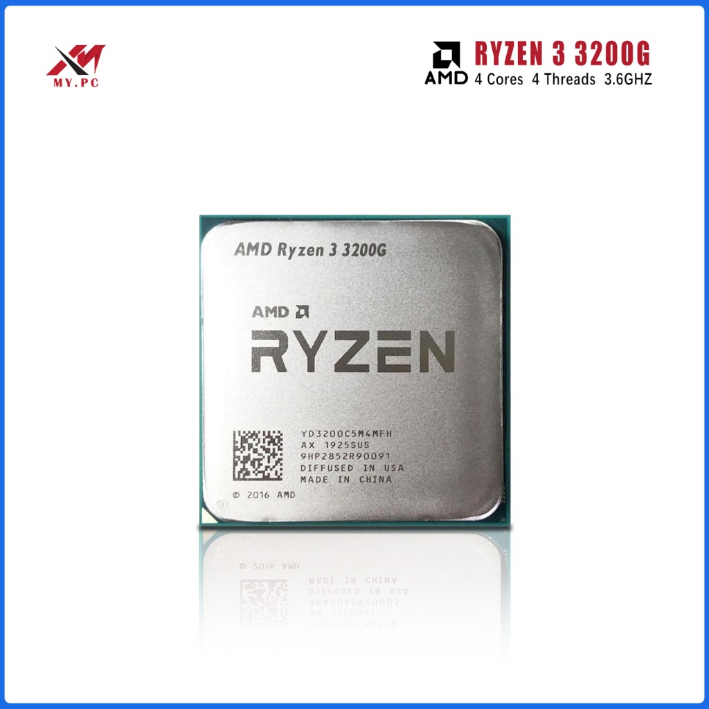 AMD Ryzen 3 3200G 3.60GHz Quad-Core Quad-Thread 65W Socket AM4 CPU ...