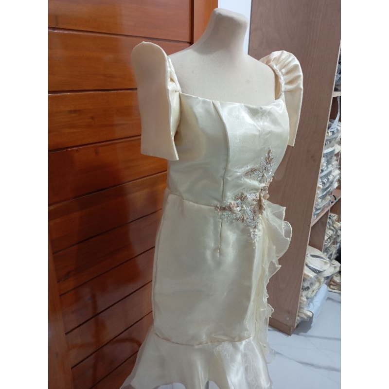Modern Filipiniana dress with Raffles and Lace design | Shopee Philippines
