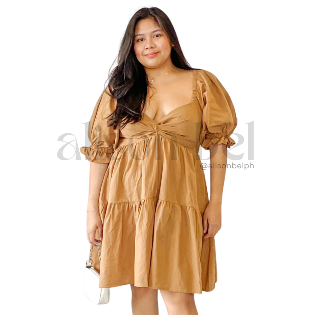ALISON BEL: Petal Dress Plain in Large Size | Shopee Philippines
