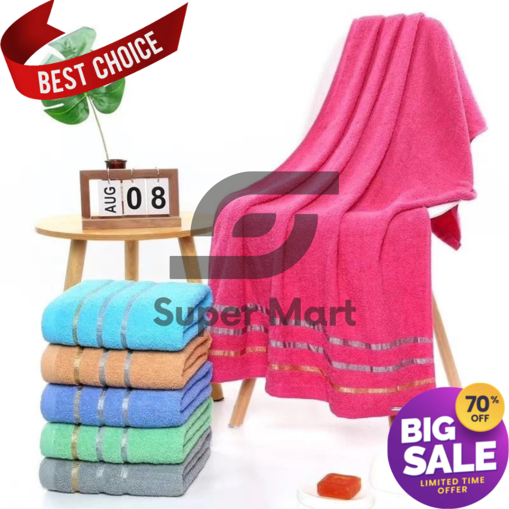 SM Gold Stripes Premium Cotton Quick Dry Cannon Bath Towel (Tuwalya ...