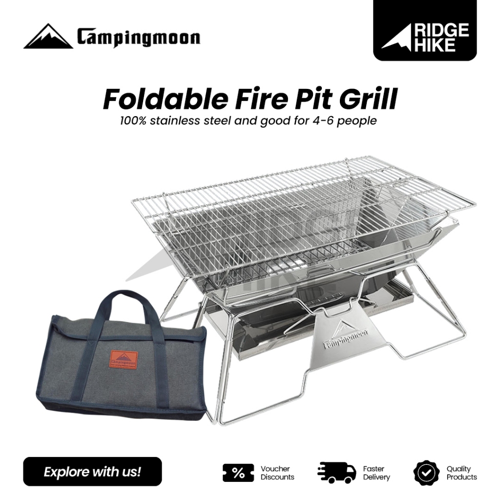 Campingmoon MT-3 (Large) | Stainless Steel Portable Camping Fire Pit ...