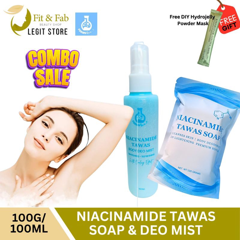 FORMULOVE Combo Niacinamide Tawas Soap & Body Deo Mist Whitening, Body Deodorant, Anti ...