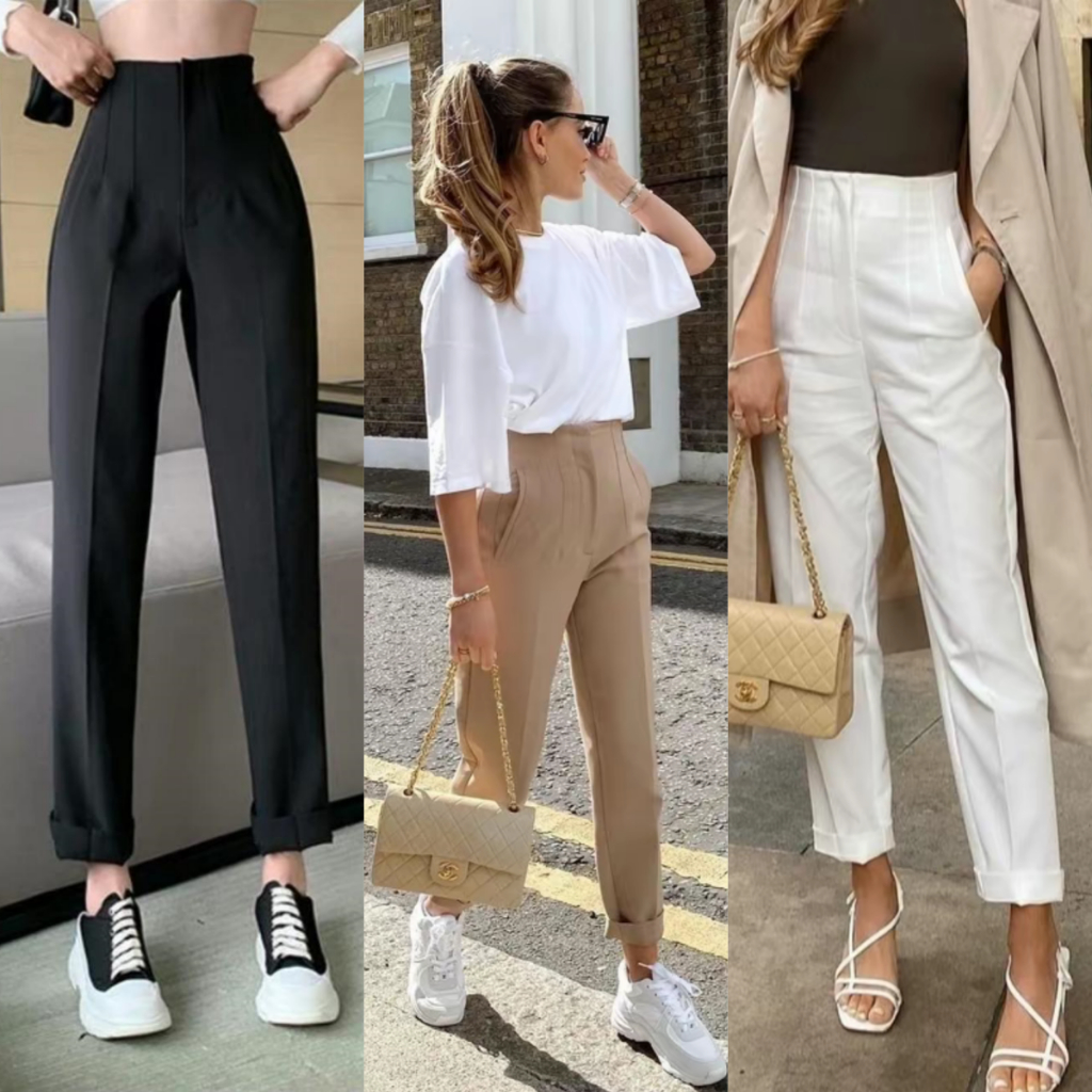 Women's Canvas Trousers Daily Outfit Stretchable Pants Poly-cotton ...
