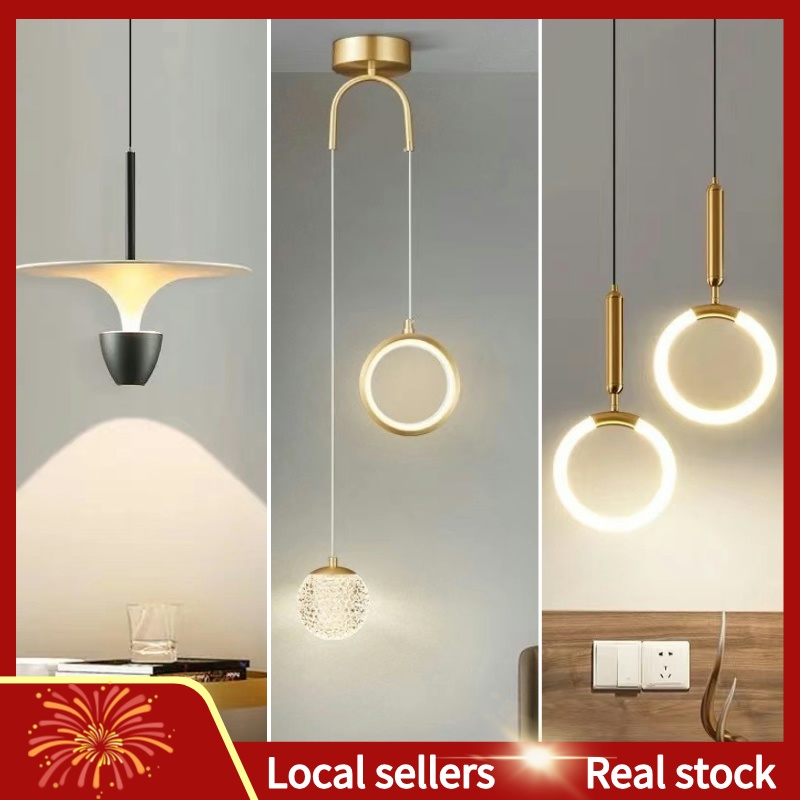 LED Bedroom Hanging light Simple Bedside Pendant light Counter Ceiling ...