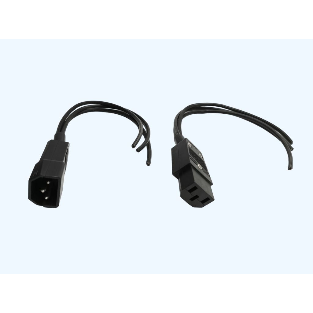 DIY AC POWER INLINE ADAPTER PLUG SOCKET with WIRE, 3-PIN C14-M C13-F ...