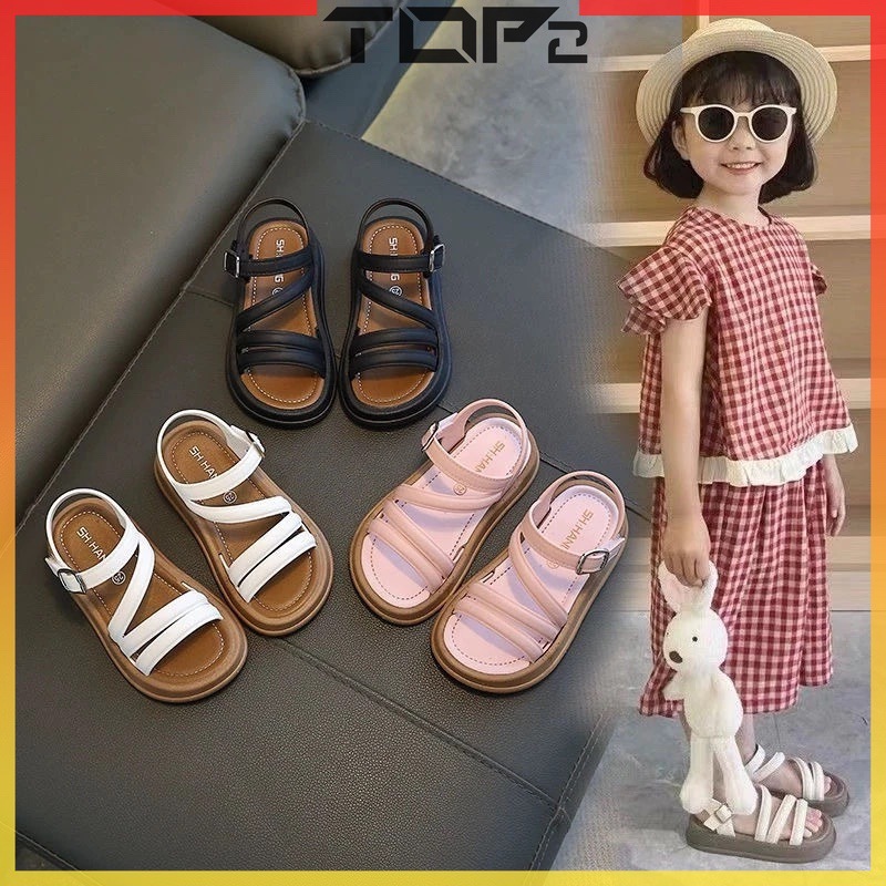 [TOP2] Girls Korean cute princess sandals for kids Todders Children ...
