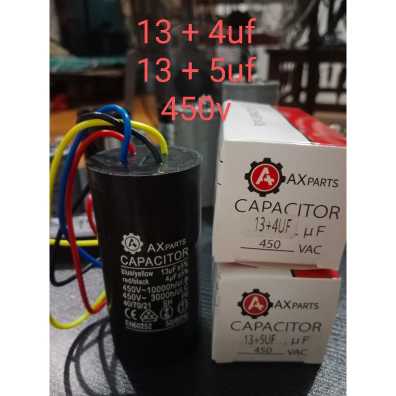13. + 4uf, 13+5 uf 450v DUAL MOTOR RUNNING CAPACITOR FOR WASHING ...