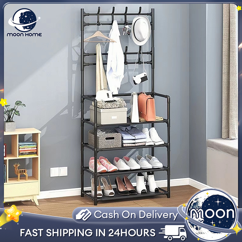 MOON Multifunctional Shoe Rack Organizer Coat Rack Shoe Hat Rack Simple ...