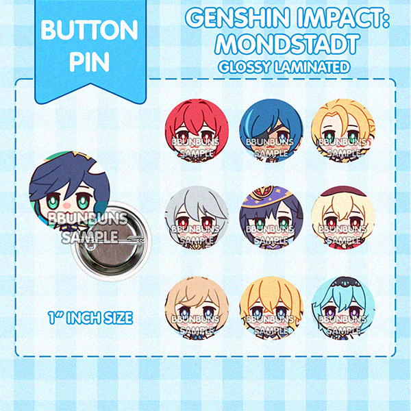 Genshin Impact - Mondstat Button Pin | Shopee Philippines