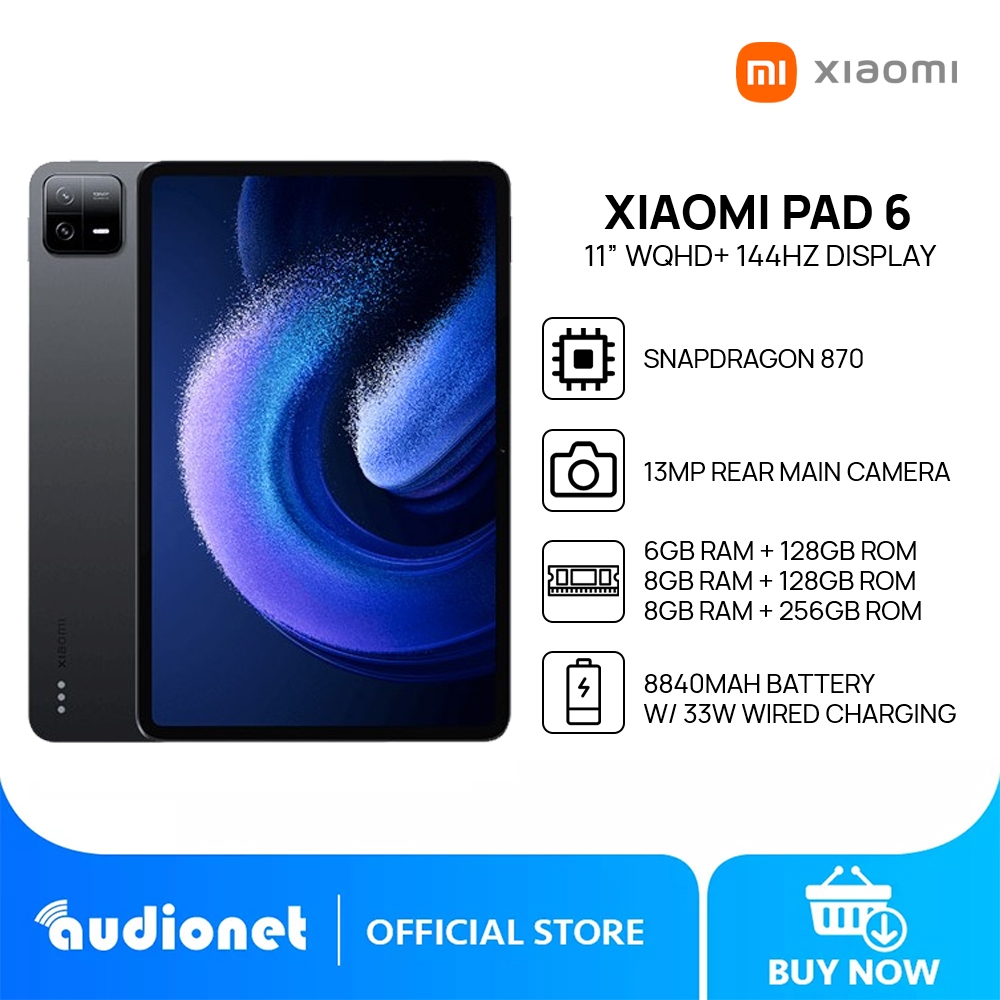 Xiaomi Pad 6 Tablet | 6GB+128GB/8GB+128GB/256GB | Snapdragon 870 | 11” WQHD+ Display | 13MP ...