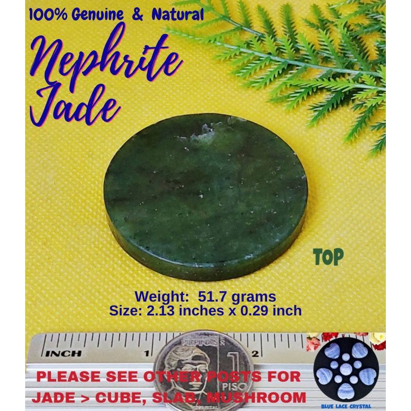 Nephrite Jade Round Flat Disk-Shaped | 100% Genuine, Natural & High ...