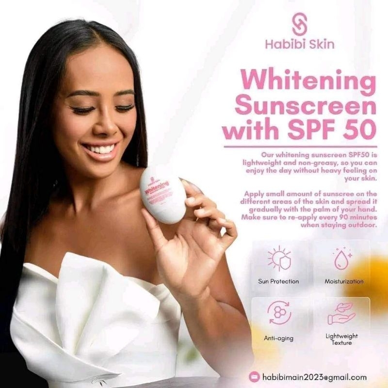 Habibi whitening sunscreen spf50/50ml | Shopee Philippines