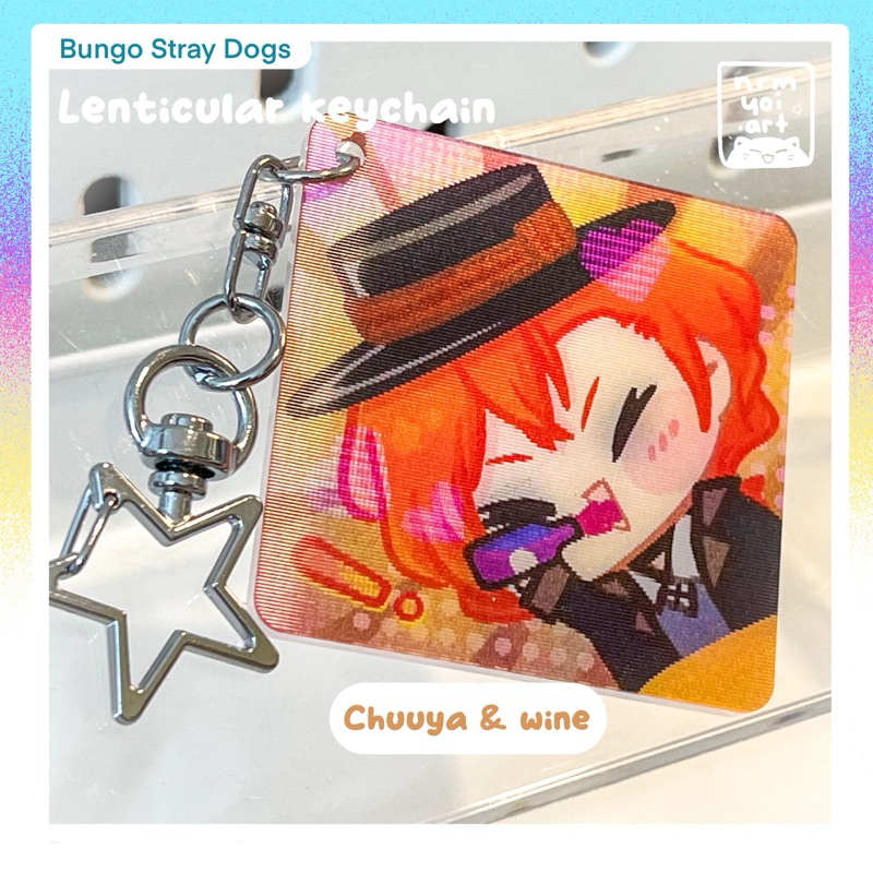 Chuuya & Wine Keychain [Lenticular] Bungo Stray Dogs Fanmade | Shopee ...