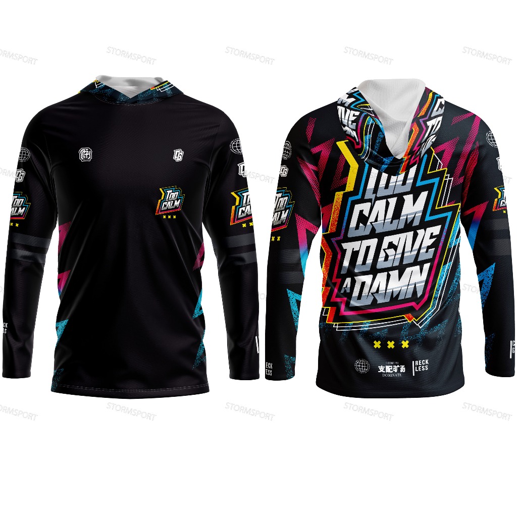 Warmer Jersey with Hoodie Design for men Motorcycle Long Sleeve T-shirt Full Sublimation ...