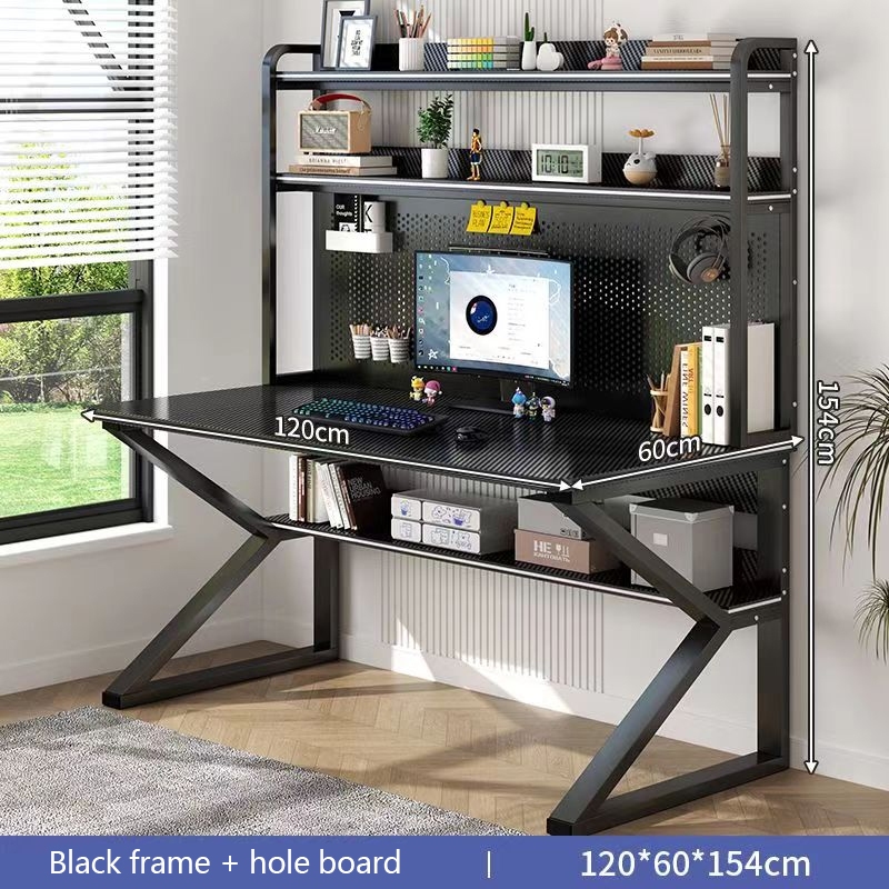 Desktop Computer Table bookshelf integrated perforated board study desk ...