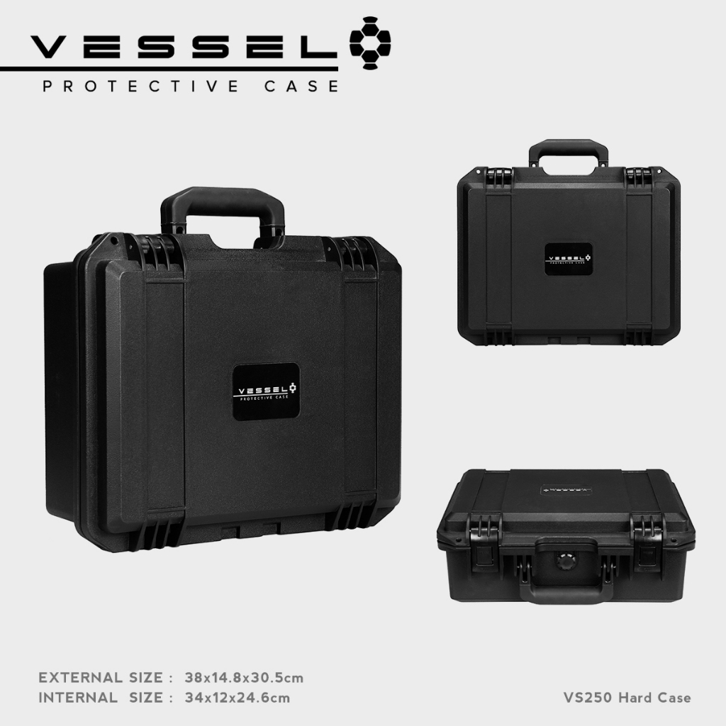 VESSEL VS250 Portable Protective Hard Case for Photography, Equipment ...