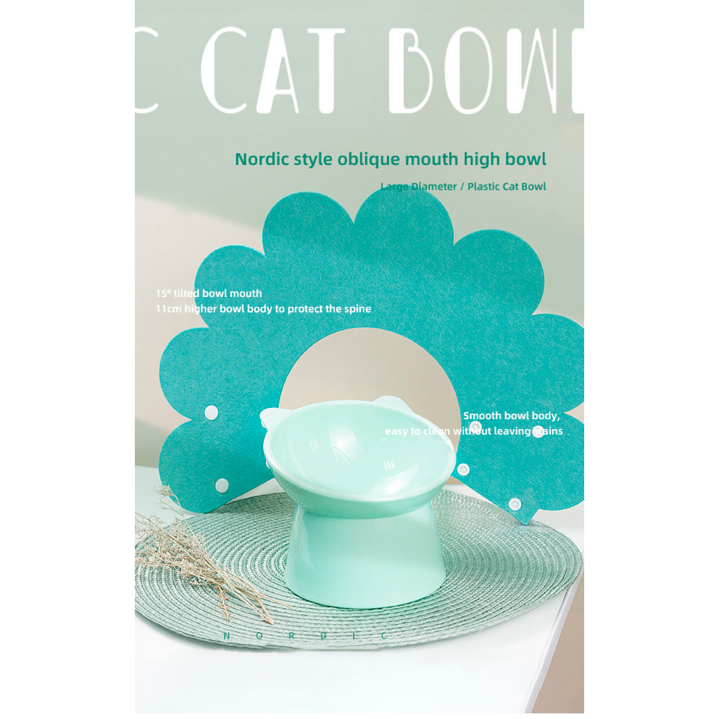 Bear Tilt Tall Bowl Neck Protection Feeding Bowl Cat Dog Bowl Food Bowl ...