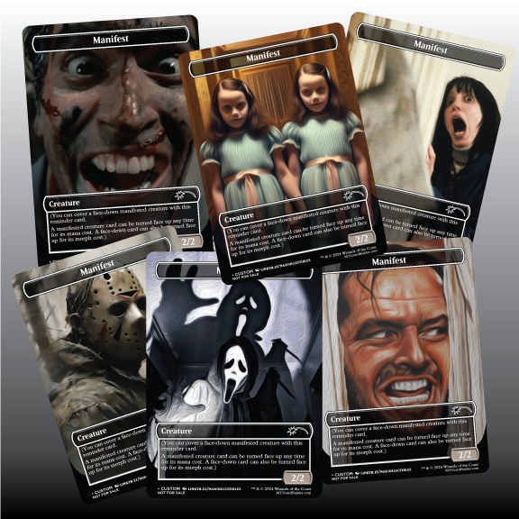 MTG Duskmourn Manifest Dread Customized Tokens, Horror Film Parody ...