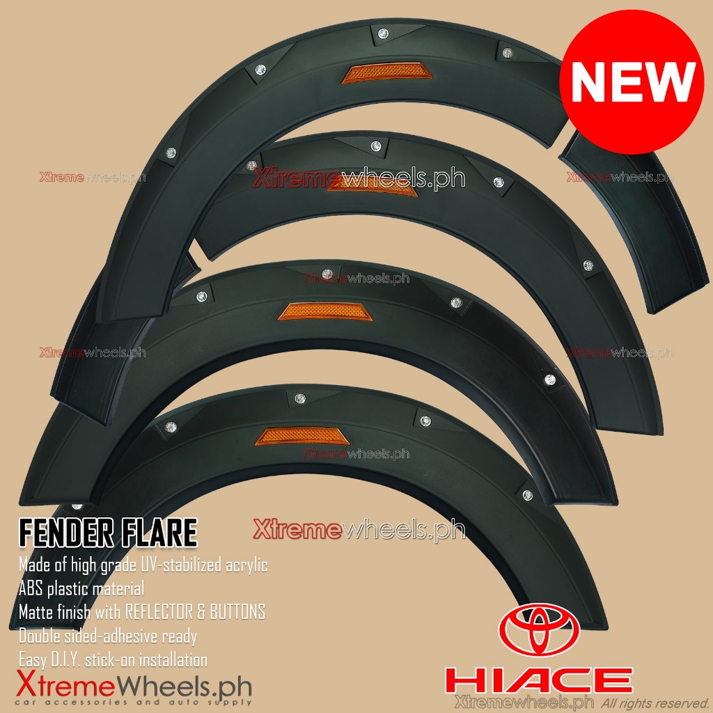 Hiace Commuter / Decontent 2005-2025 Thick Slim Fender Flare Made Matte ...