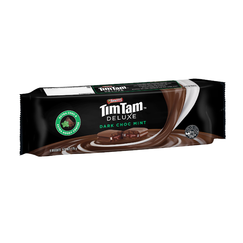 Arnott's Tim Tam Deluxe Dark Choc Mint Chocolate Biscuits 175g (feb ...