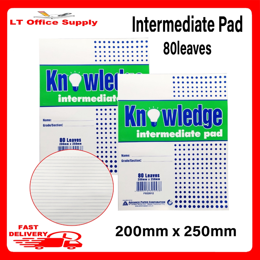 1pad Knowledge Intermediate pad 80leves 200mm x 250mm | Shopee Philippines
